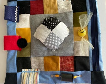 Fidget Quilt, Busy Blanket, Sensory Mat for Memory Care, Dementia ...
