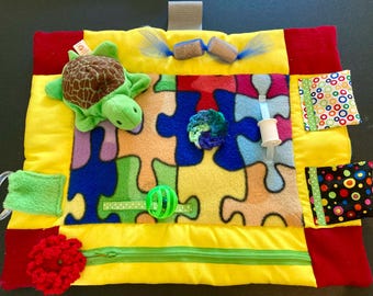 Fidget Quilt, Busy Blanket, Sensory Mat for Memory Care, Dementia ...
