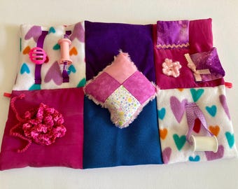 Fidget Quilt, Busy Blanket, Sensory Mat for Memory Care, Dementia ...