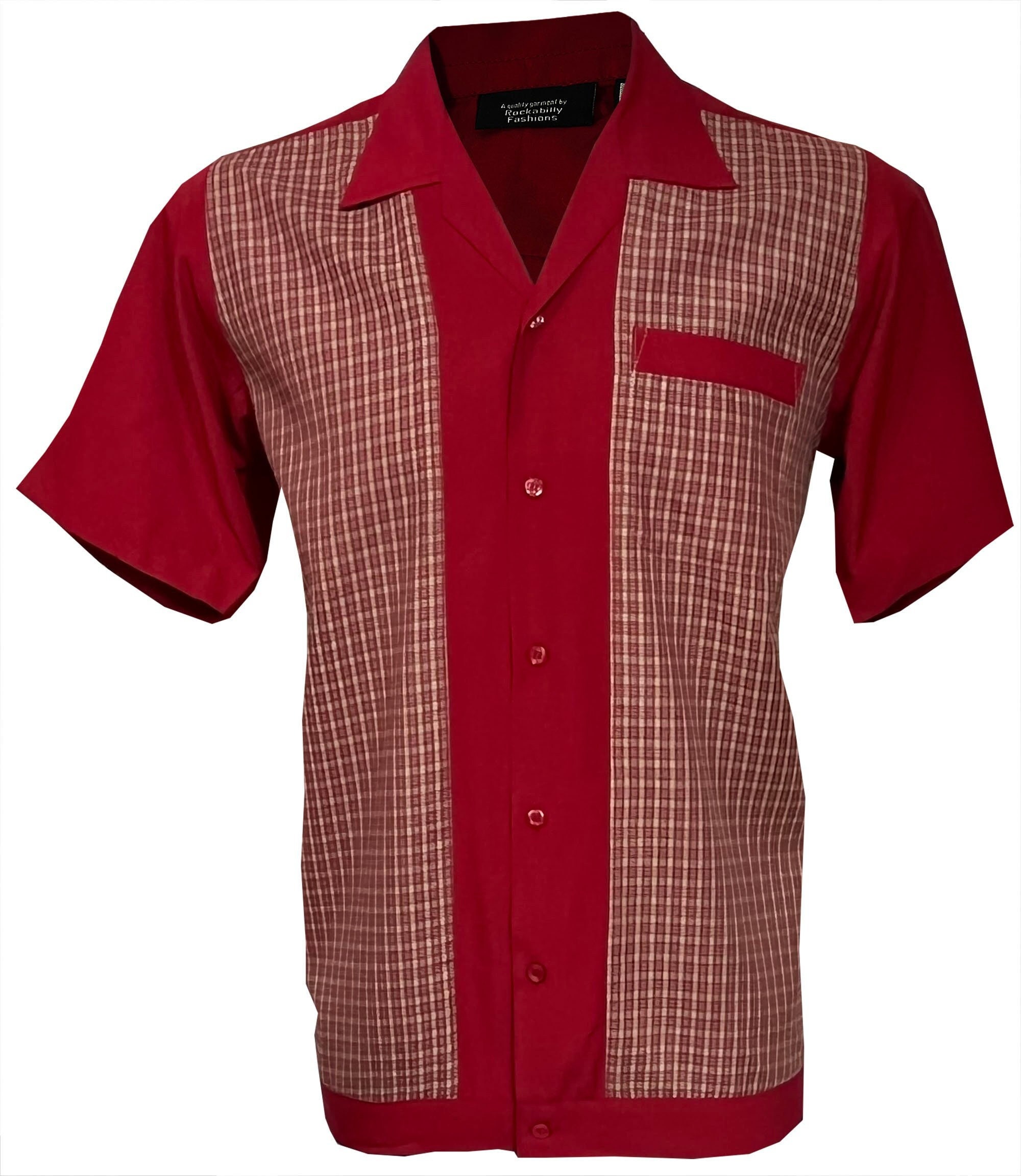 Red & Plaid Bowling Shirt. Swing Jive Rockabilly 50s. 100% Cotton ...