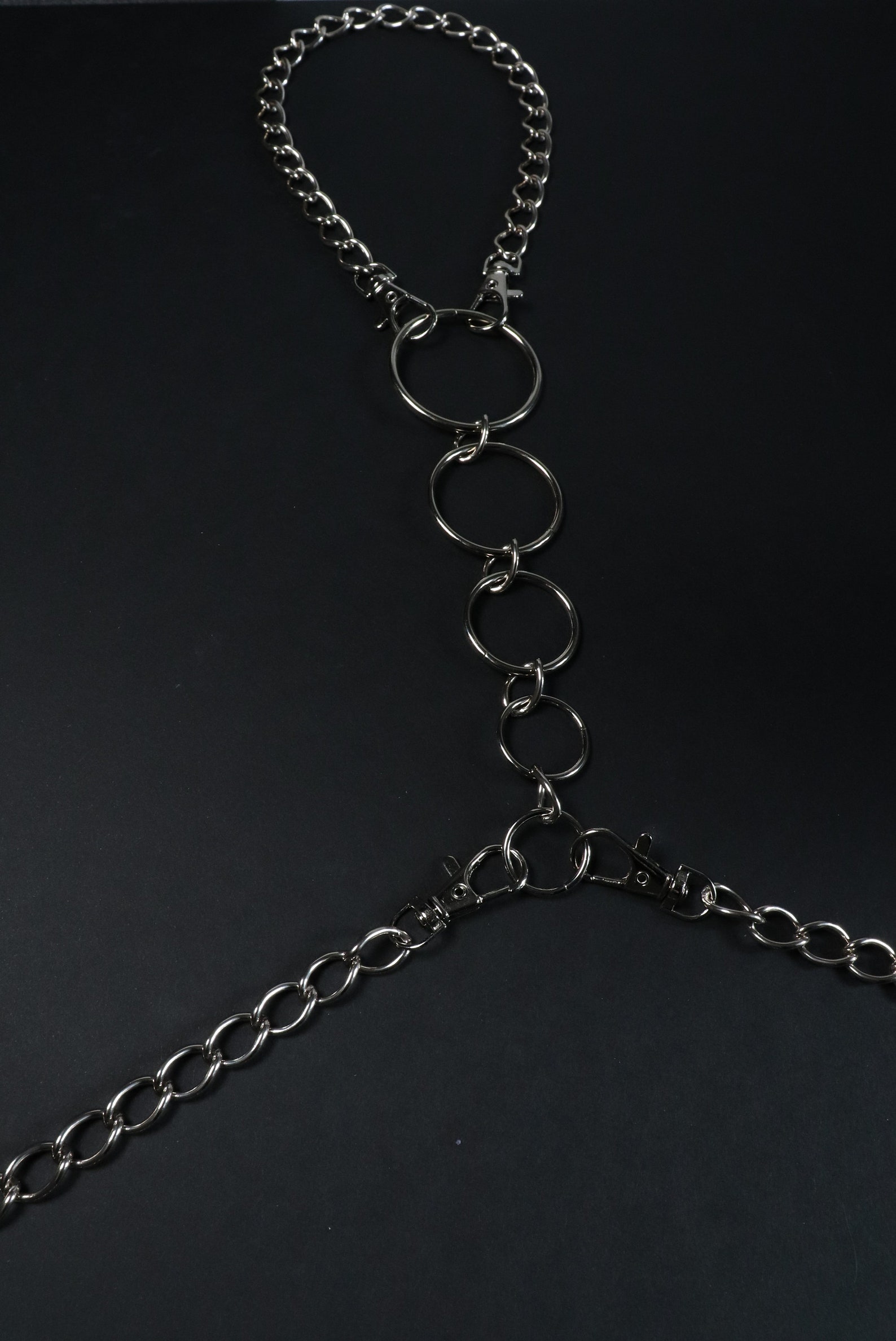 Silver Color Chain Harness and Multiple Rings - Etsy