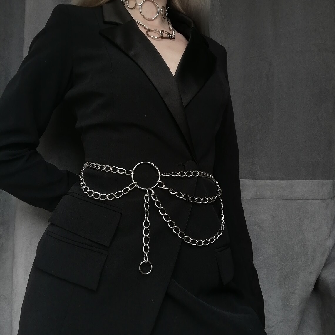 Waist and Hips Belt in Silver Color Chain and O Ring Handmade - Etsy