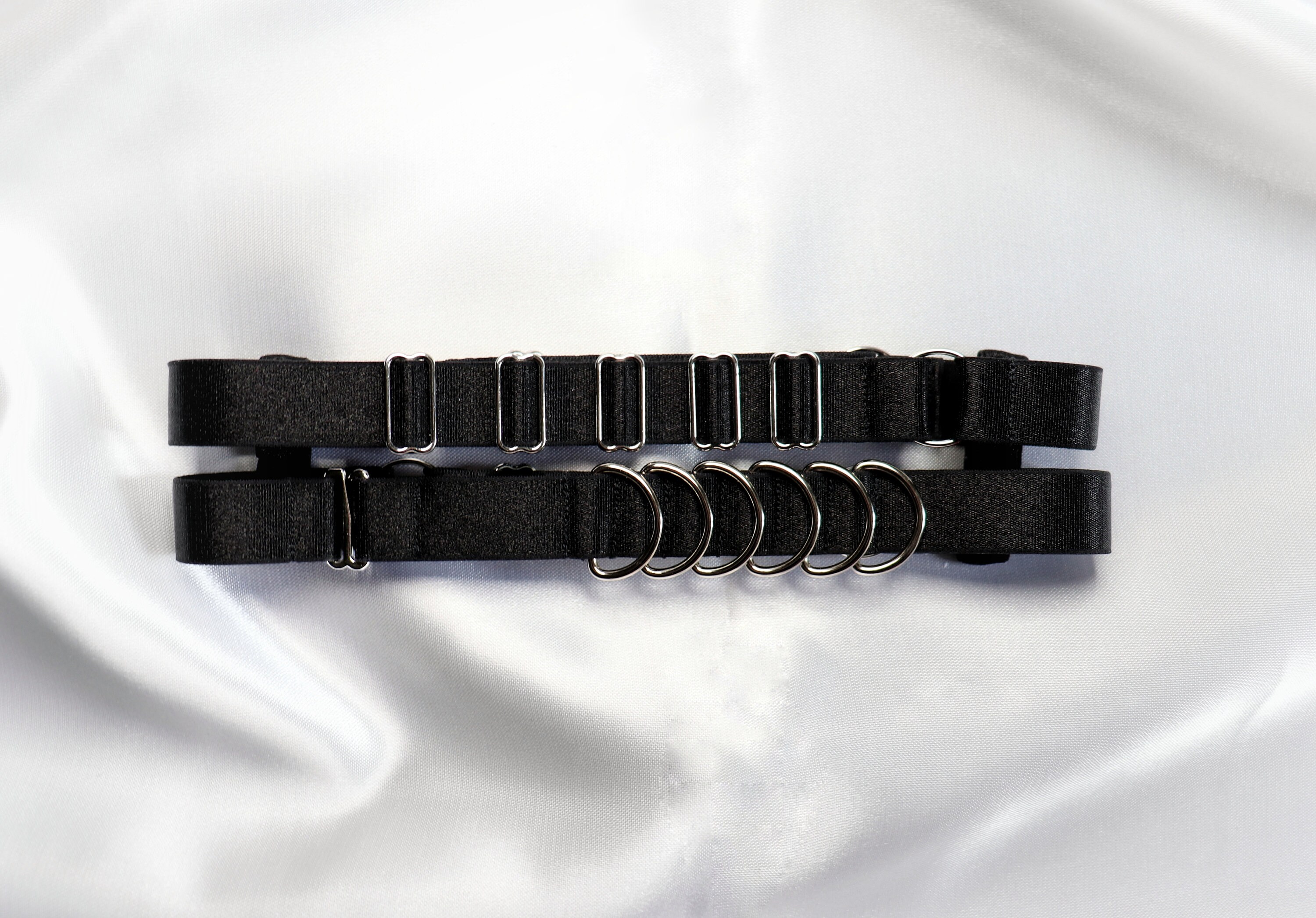 Elastic Garter With Two Rows Decorated With D Rings and Rings - Etsy UK