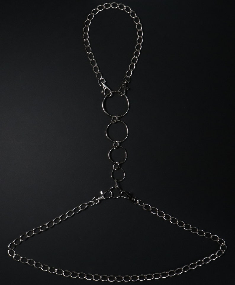 Silver Color Chain Harness and Multiple Rings - Etsy