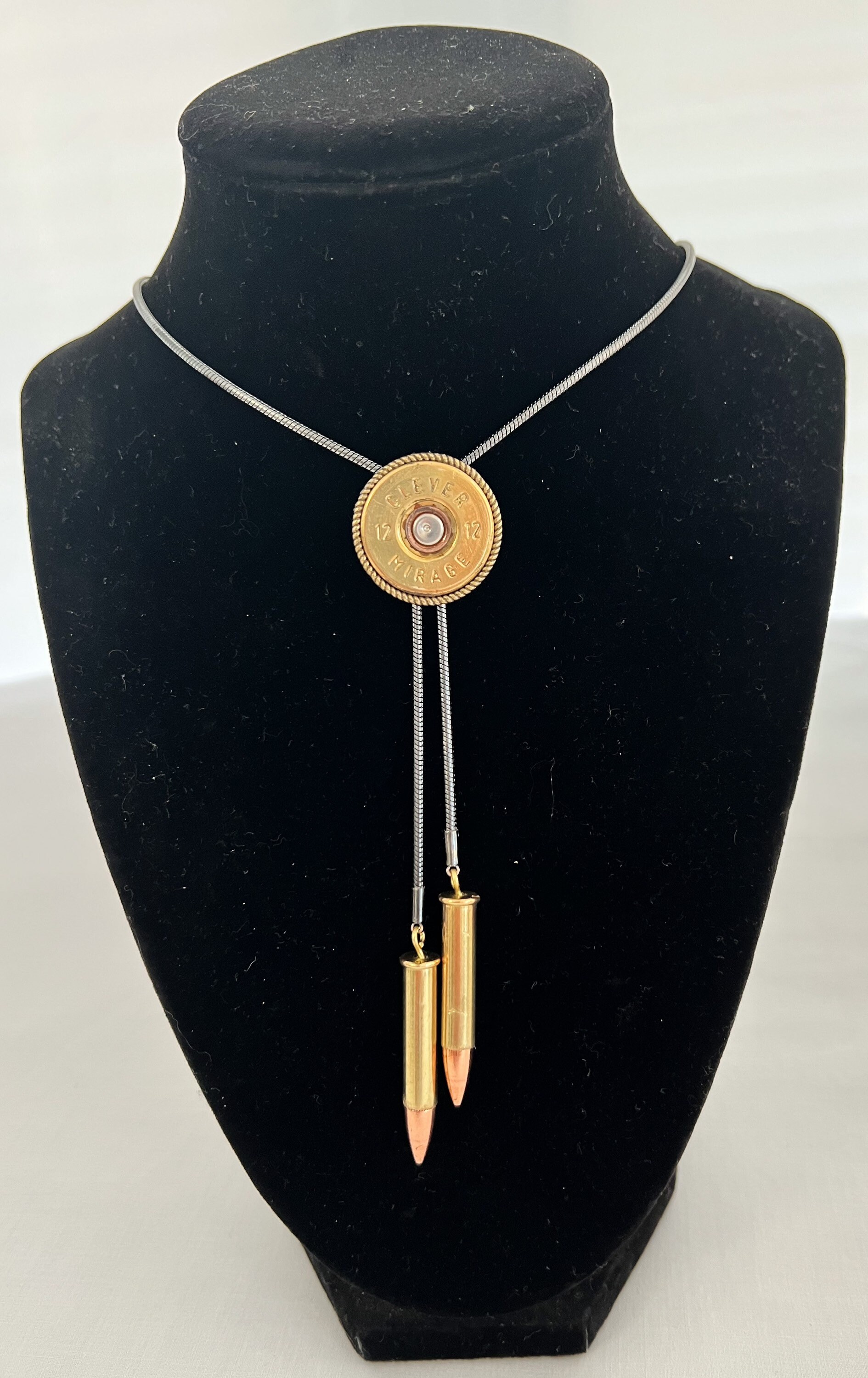 12 Gauge Shotgun Shell Bolo Tie With Snake Chain and 22 Caliber Bolo ...