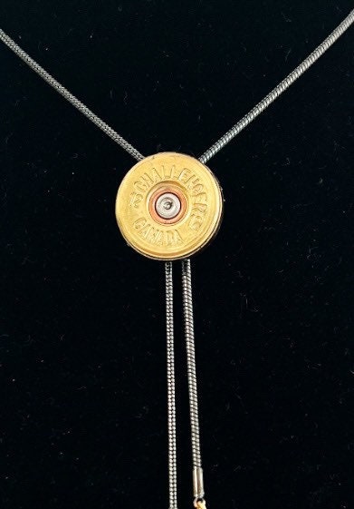12 Gauge Shotgun Shell Bolo Tie With Snake Chain and 22 Caliber Bolo ...