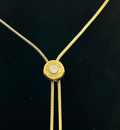 Snake Chain Bolo Tie With Bullet Slides and 22 Caliber Bolo Ends - Etsy