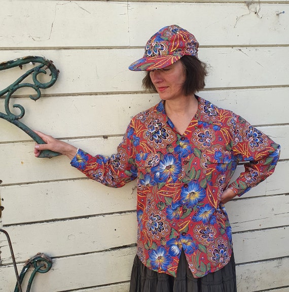 1950's Vintage Cali-Fame of Los Angeles Floral Hawaii… - Gem