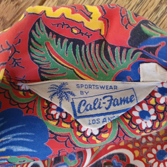 1950's Vintage Cali-Fame of Los Angeles Floral Hawaii… - Gem