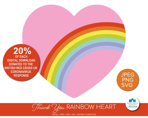 Rainbow Heart Digital Download Rainbow Heart Vector Heart | Etsy