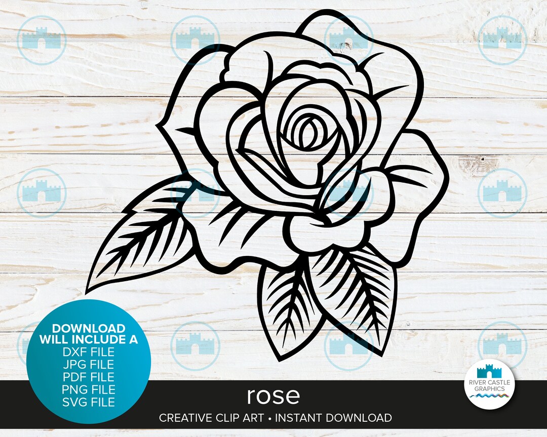 Rose SVG, Rose Clipart, Rose Svg, Rose Dxf, Rose Vector, Cricut Flower ...