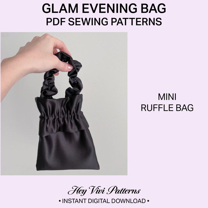 Handbag Sewing Pattern Pdf Cute Ruffle Bag Fabric Handbag - Etsy UK