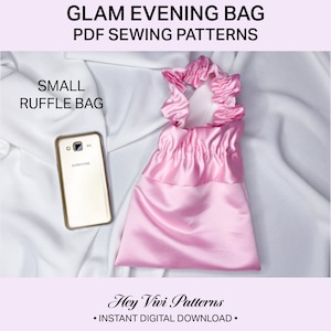Handbag Sewing Pattern Pdf, Cute Ruffle Bag, Fabric Handbag Digital ...