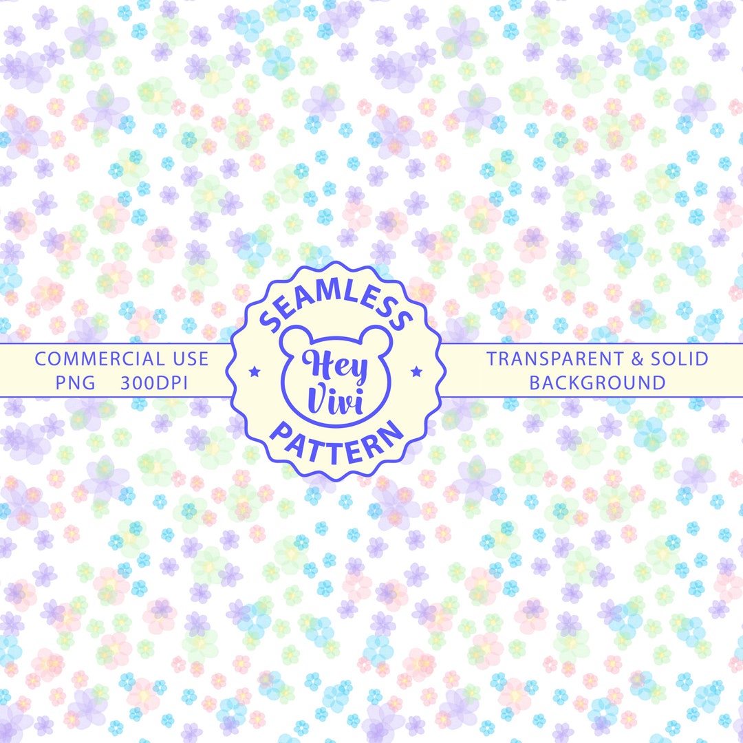 Watercolor Cute Floral Seamless Pattern Png, Pretty Pastel Kids Ditsy ...