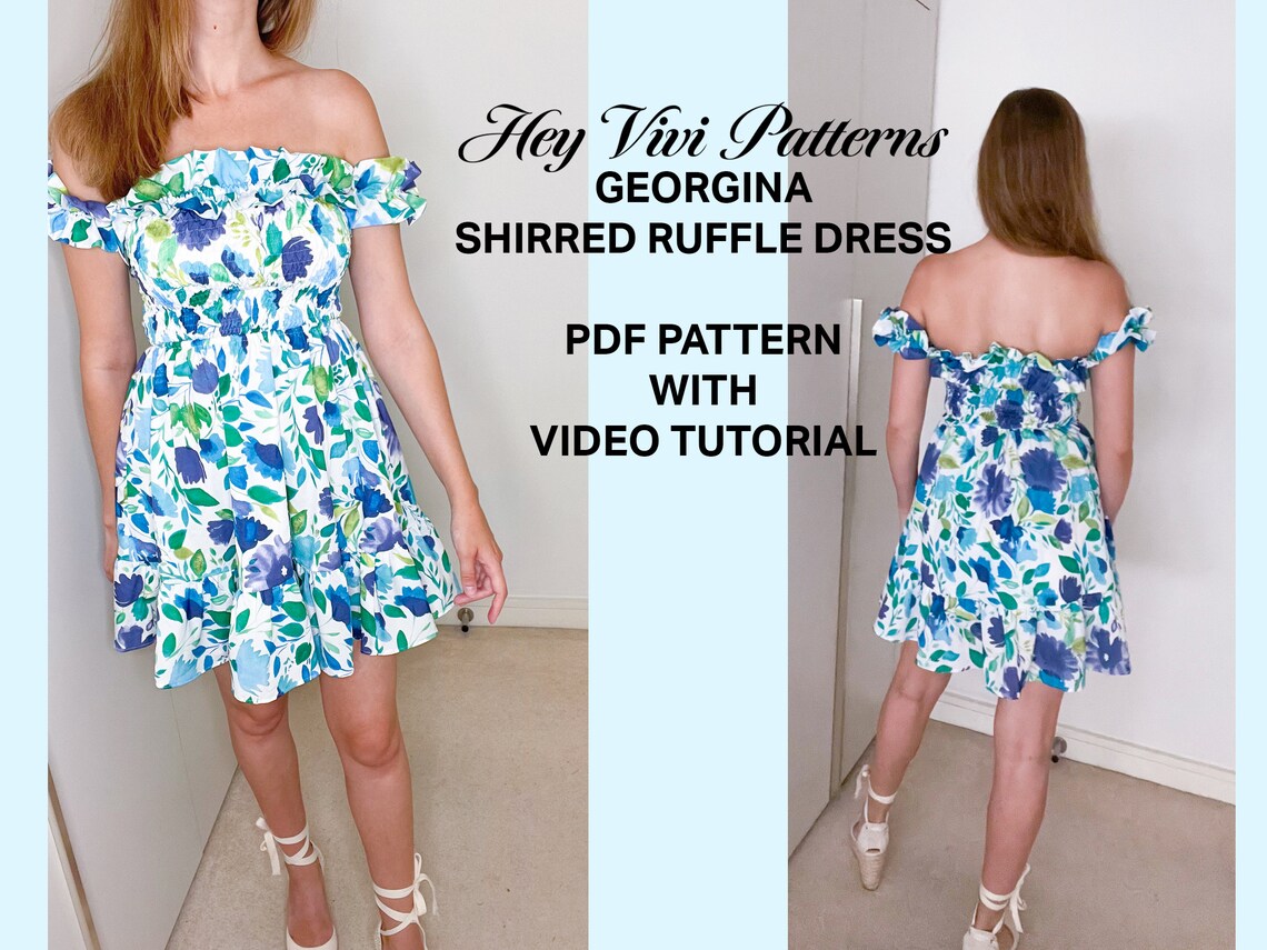 Shirred Dress Digital Sewing Pattern Shirred Crop Top - Etsy
