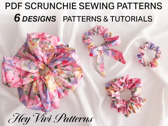 Scrunchie Sewing Patterns Pdf Digital Download Scrunchie - Etsy