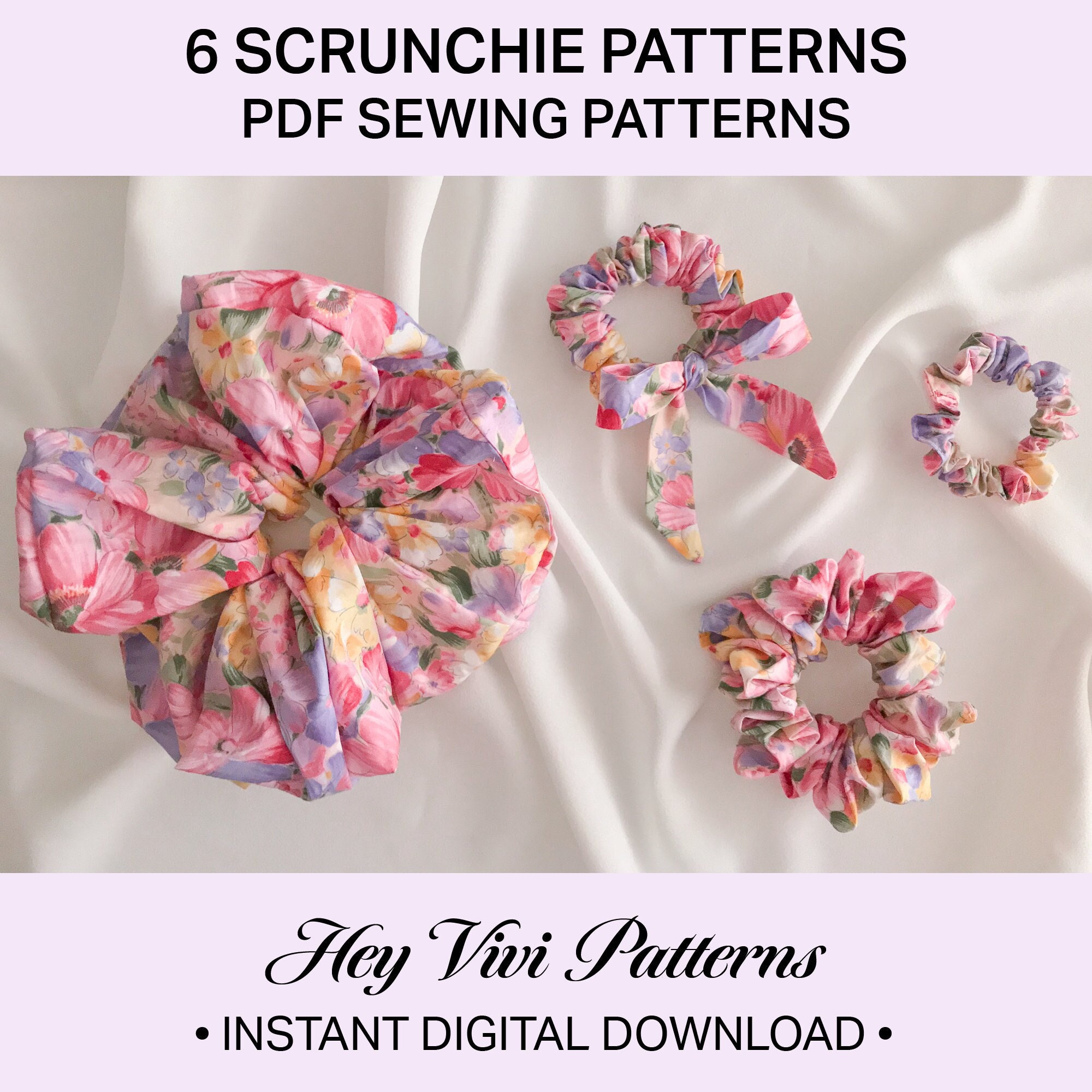Scrunchie Sewing Patterns Pdf Digital Download Scrunchie - Etsy UK