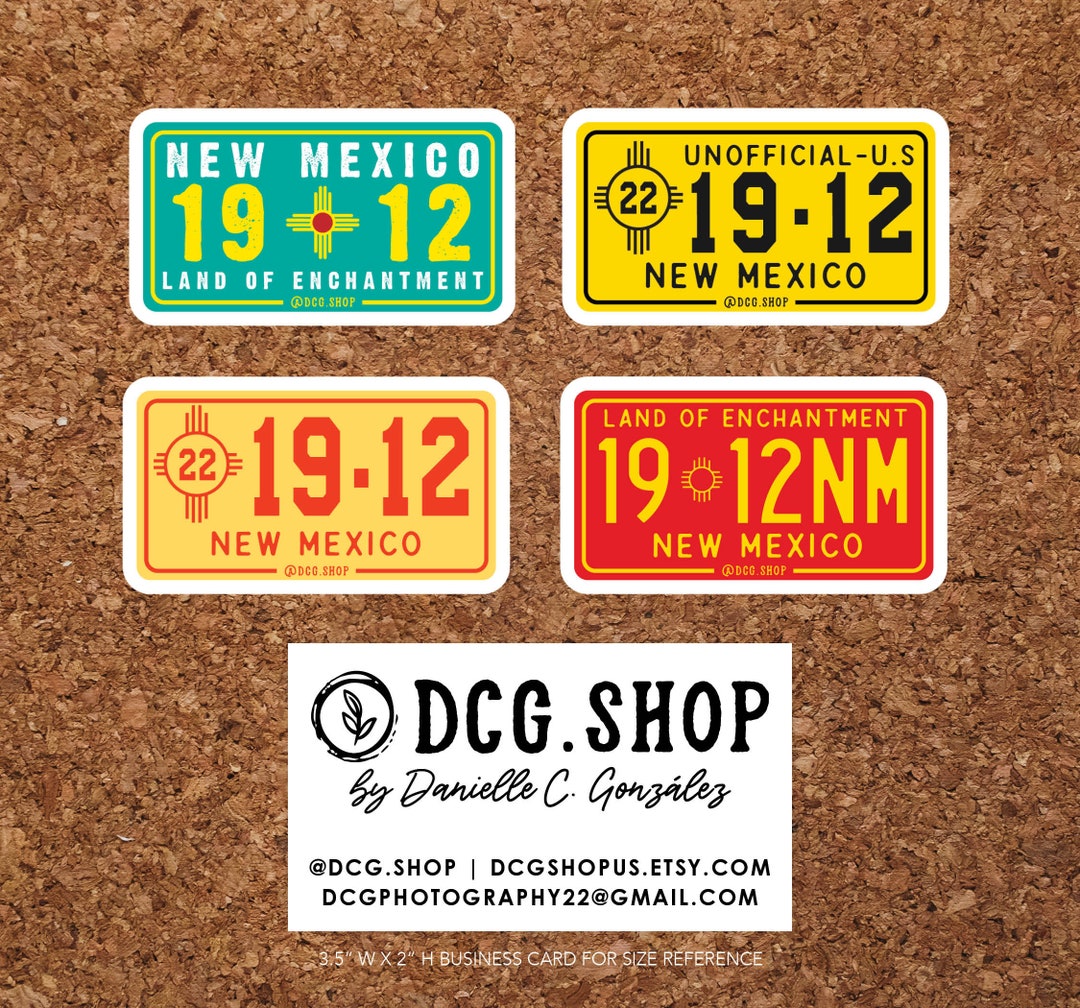 Vintage New Mexico License Plate Stickers Dcg.shop - Etsy