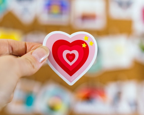 Nostalgia Cartoon Heart Sticker Dcg.shop | Etsy