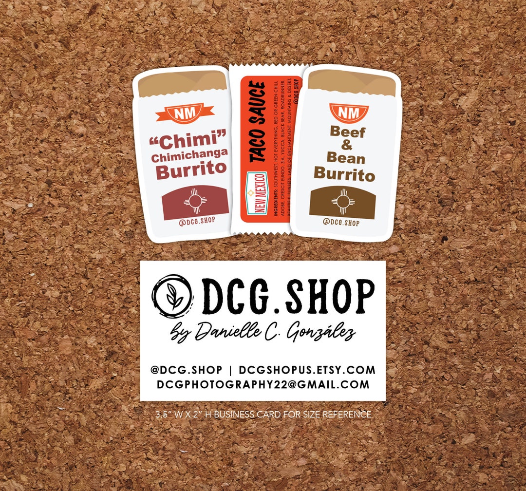 Chimichanga Burrito Sticker - Beef and Bean Burrito Sticker - Taco ...