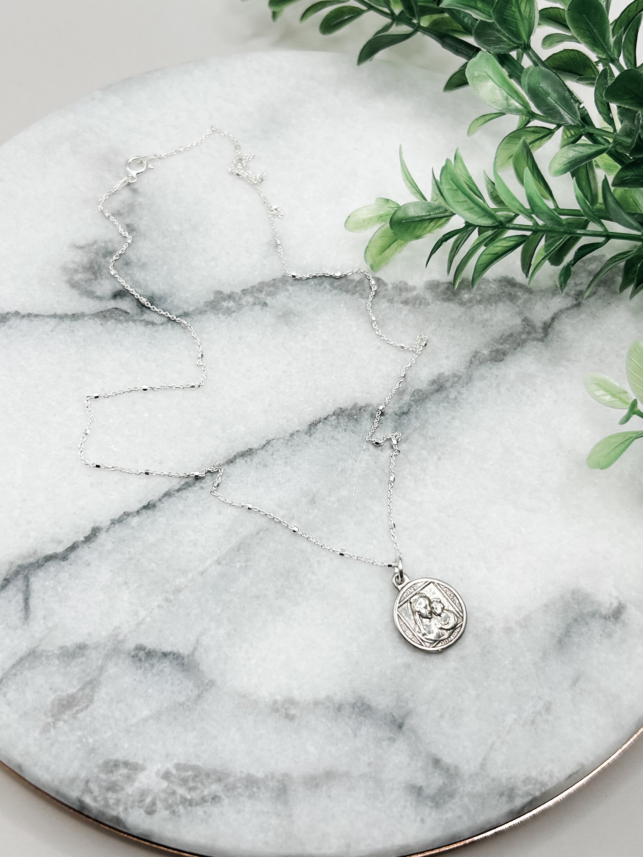Our Lady of Good Council 18" Sterling Silver Chain Necklace | Catholic ...