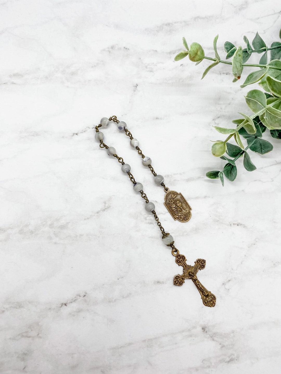 CLEARANCE First Holy Communion Single-decade Rosary | Gray Mother of ...