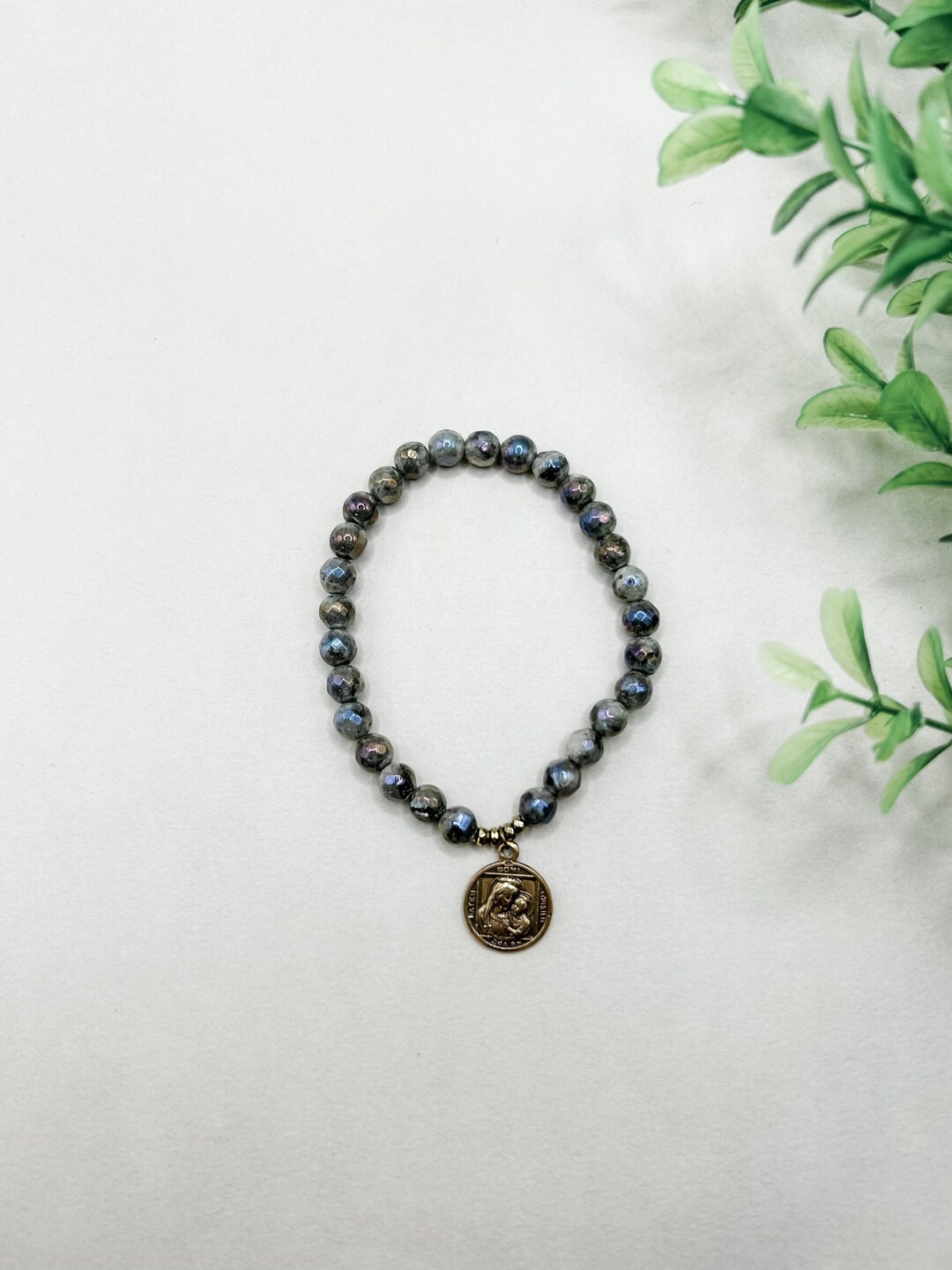 CLEARANCE Our Lady of Good Counsel Stretch Bracelet Labradorite Solid ...