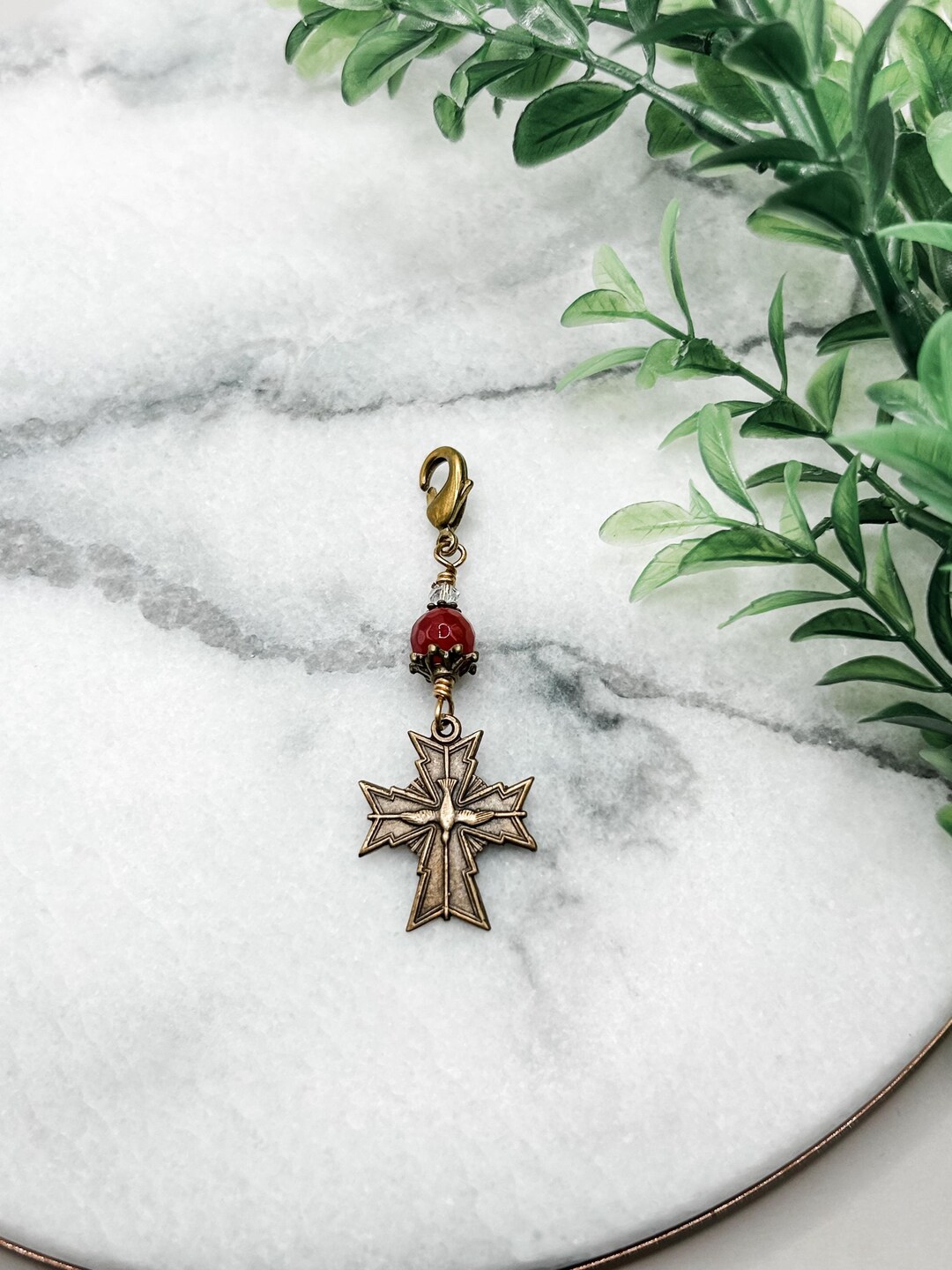 Holy Spirit Cross Zipper Pull/bag Charm/bag Clip/purse Clip/keychain ...