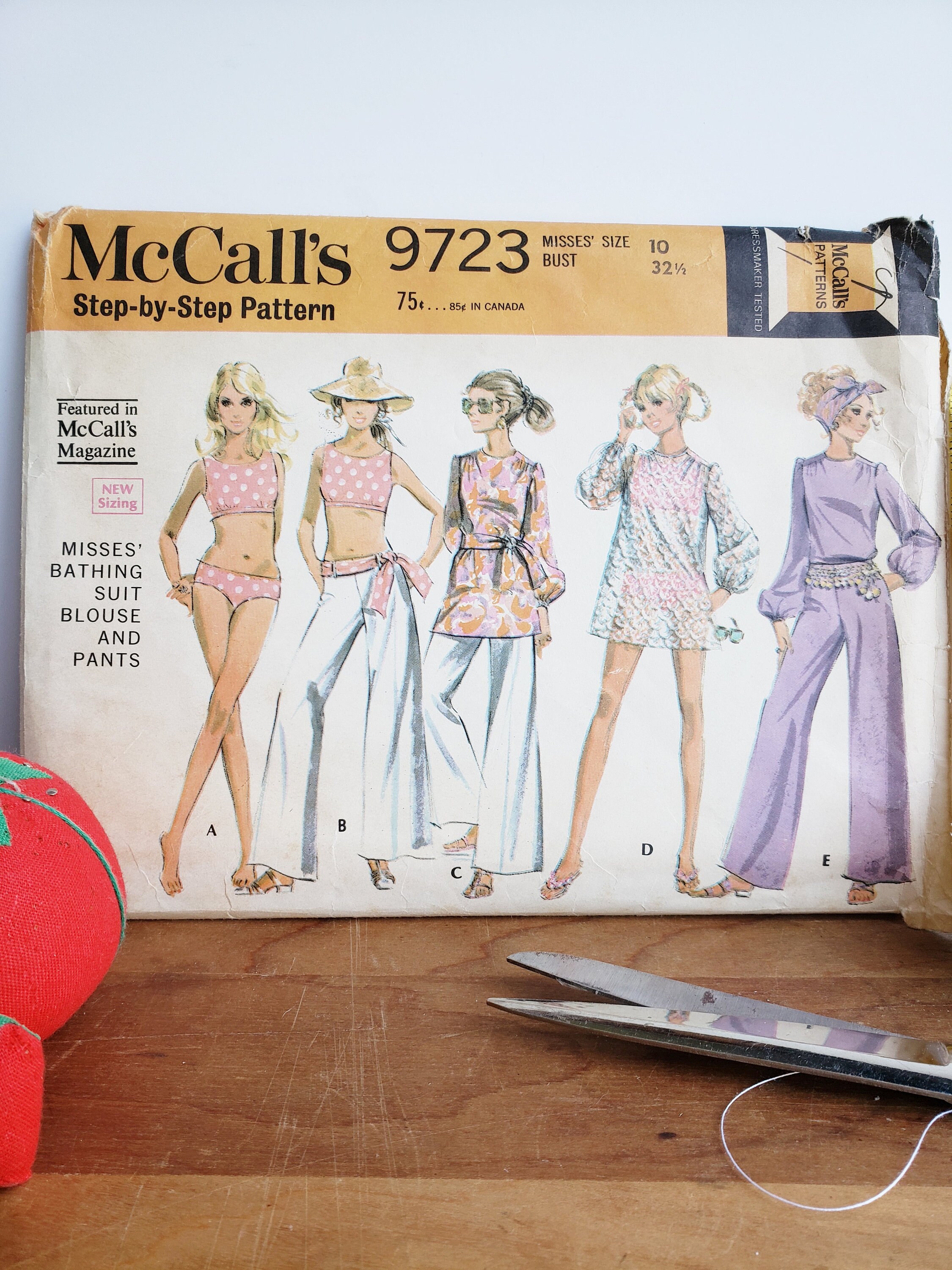 Mccall's 9723 Vintage Sewing Pattern Size 10 Swimsuit - Etsy