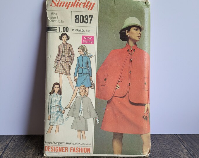 Simplicity 8037 Vintage Women's Sewing Pattern, A-line Skirt Jacket ...