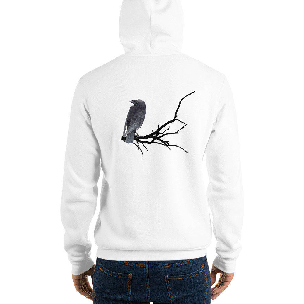 Crow Hoodie/black Crow Raven Bird Hoodie/bird Sweatshirt/raven Bird ...