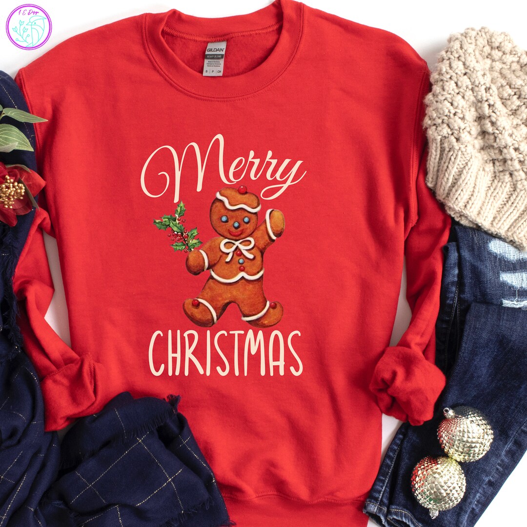 Gingerbread Man Sweatshirt/retro Christmas Sweater/vintage Holiday ...