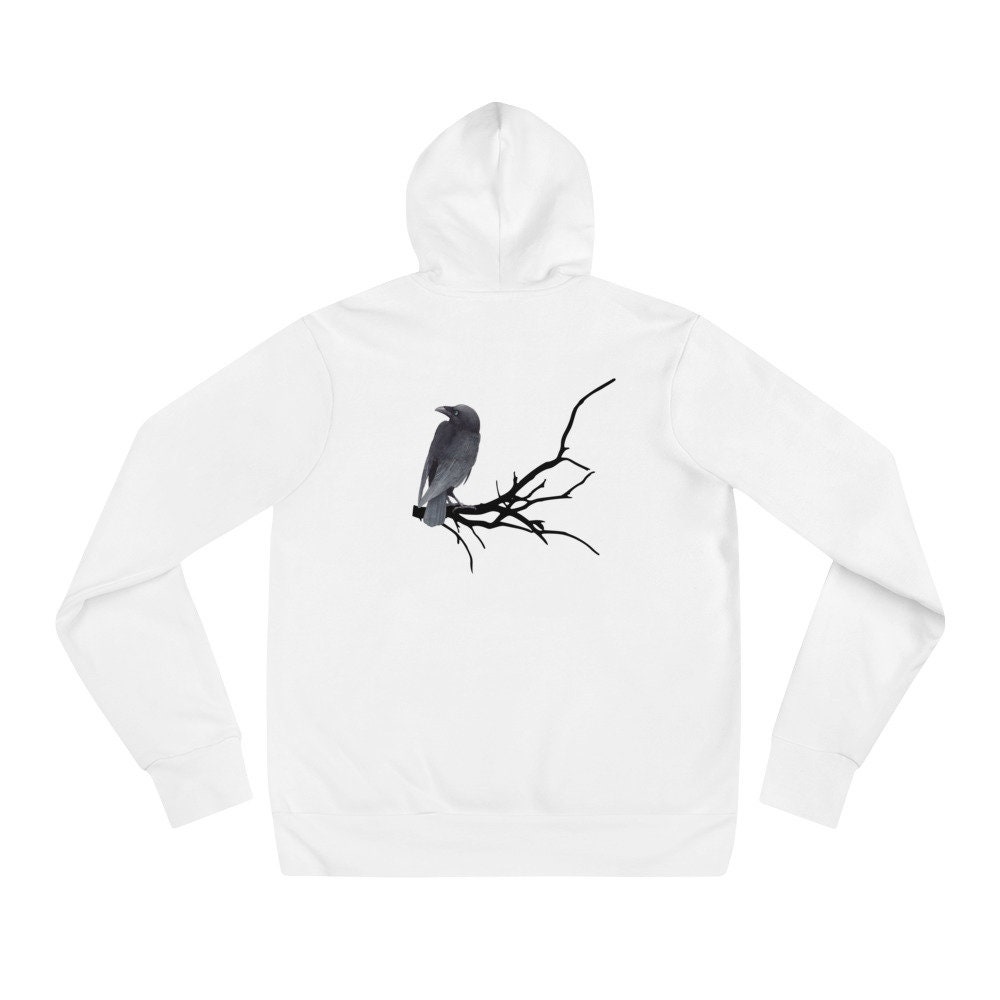 Crow Hoodie/black Crow Raven Bird Hoodie/bird Sweatshirt/raven Bird ...
