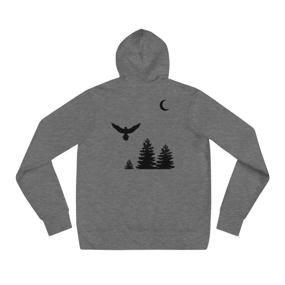 Crow Hoodie/Black Crow Raven Bird Hoodie/Bird Sweatshirt/Raven | Etsy