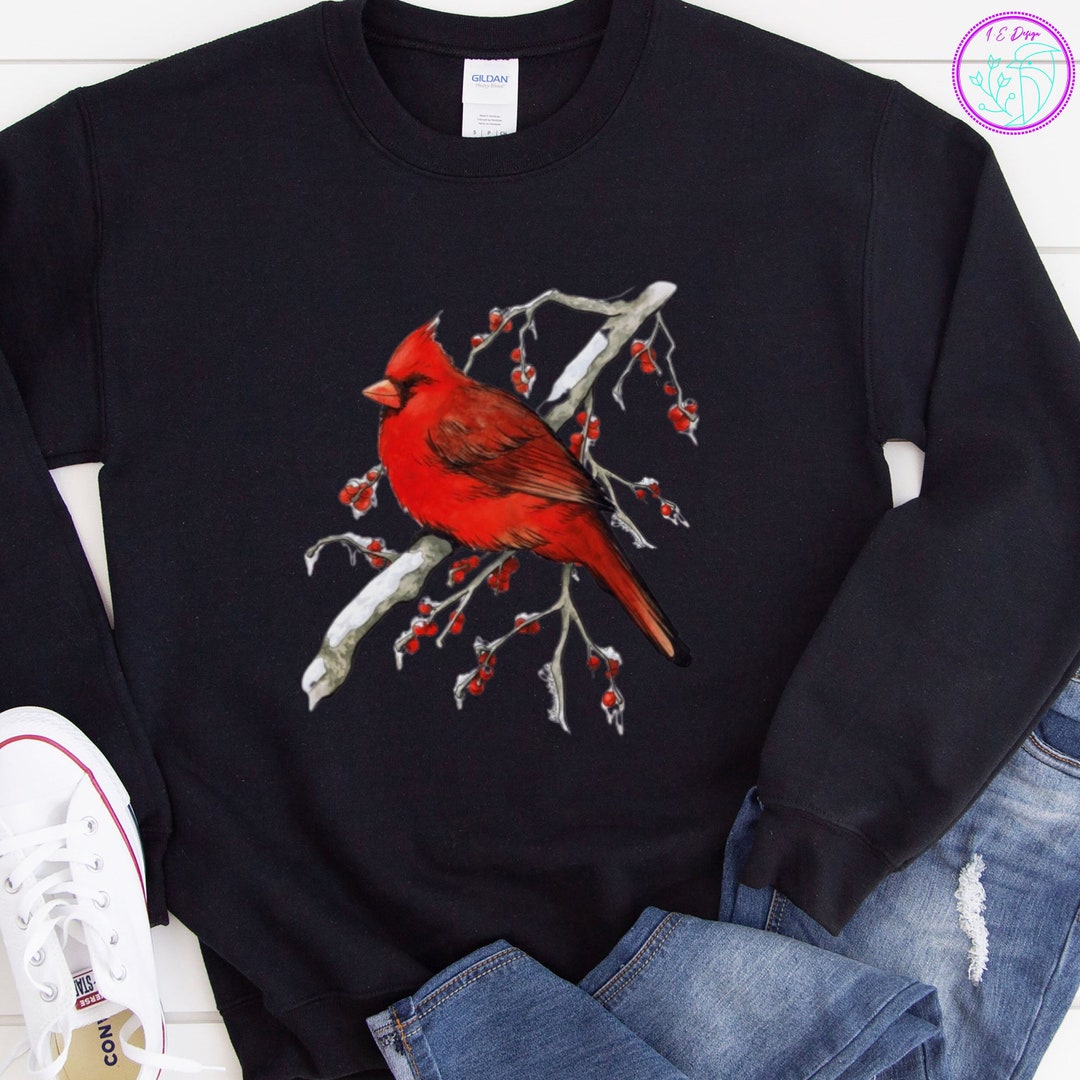 Winter Cardinal Sweatshirt/bird Sweatshirt/christmas Shirt/holiday ...
