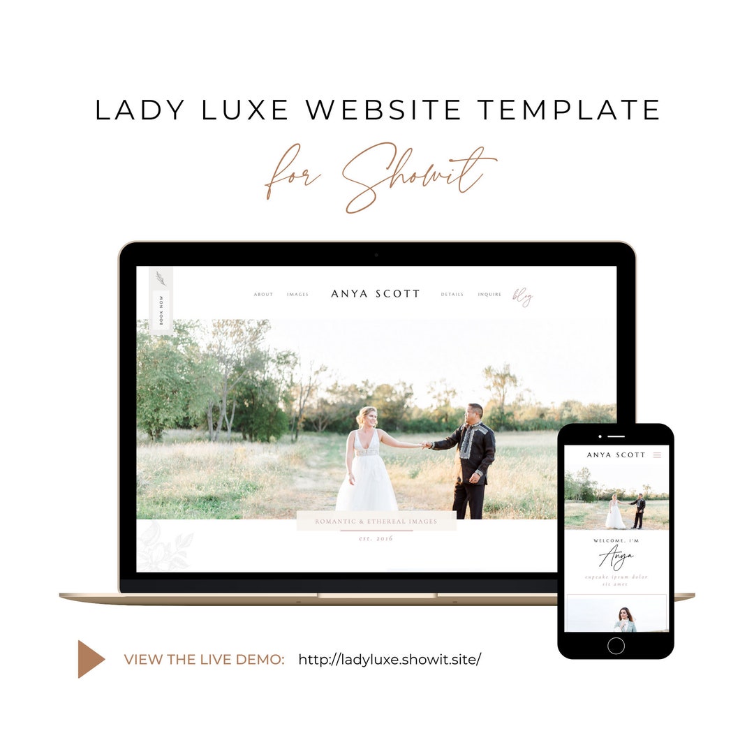 Lady Luxe Showit Website Template for Photographers (instant Download ...