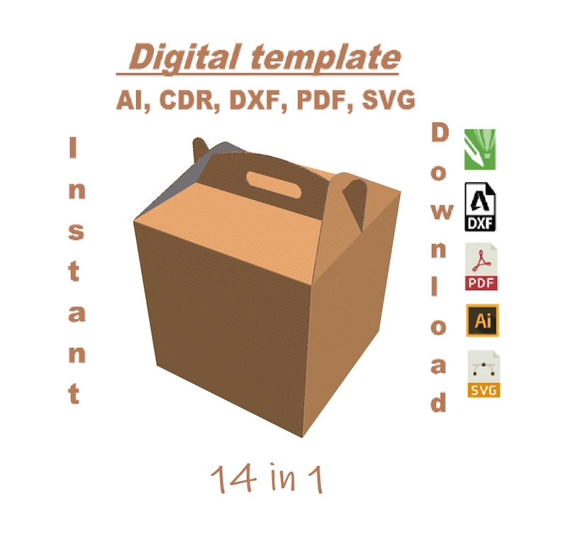DIY Custom Box Template Cardboard Digital Download - Etsy