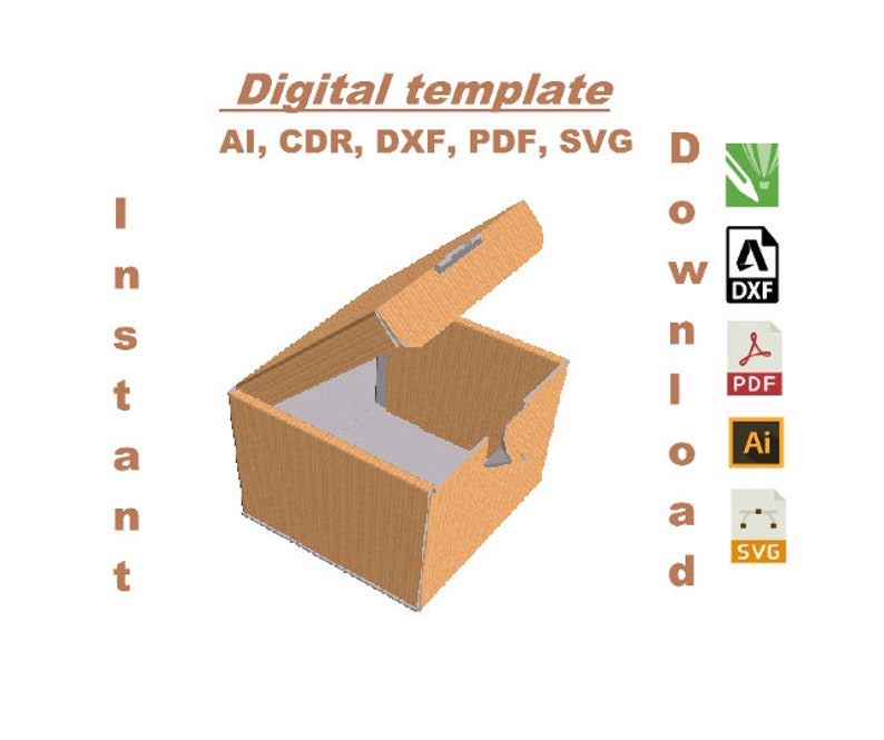 12 Templates Cardboard Box Universal Gift Box Digital Download - Etsy
