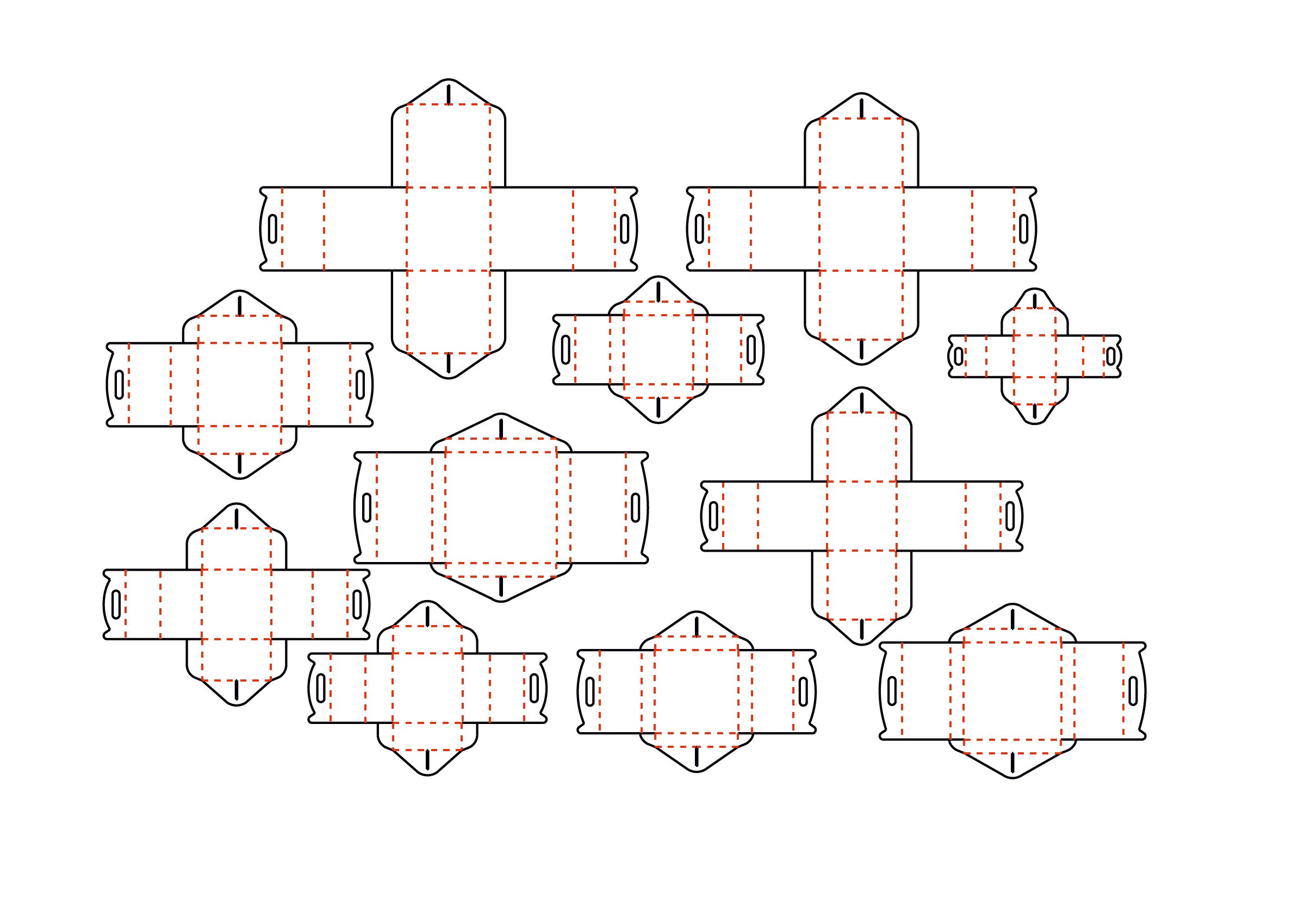 Present Box Templates Universal Cardboard Box Digital Download - Etsy