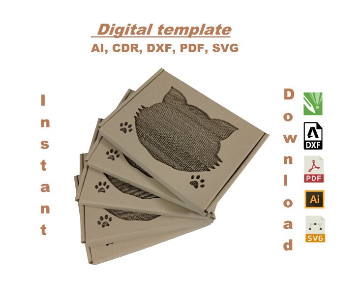 Templates DIY Catbox Scratching Post Toy Pet Cardboard - Etsy