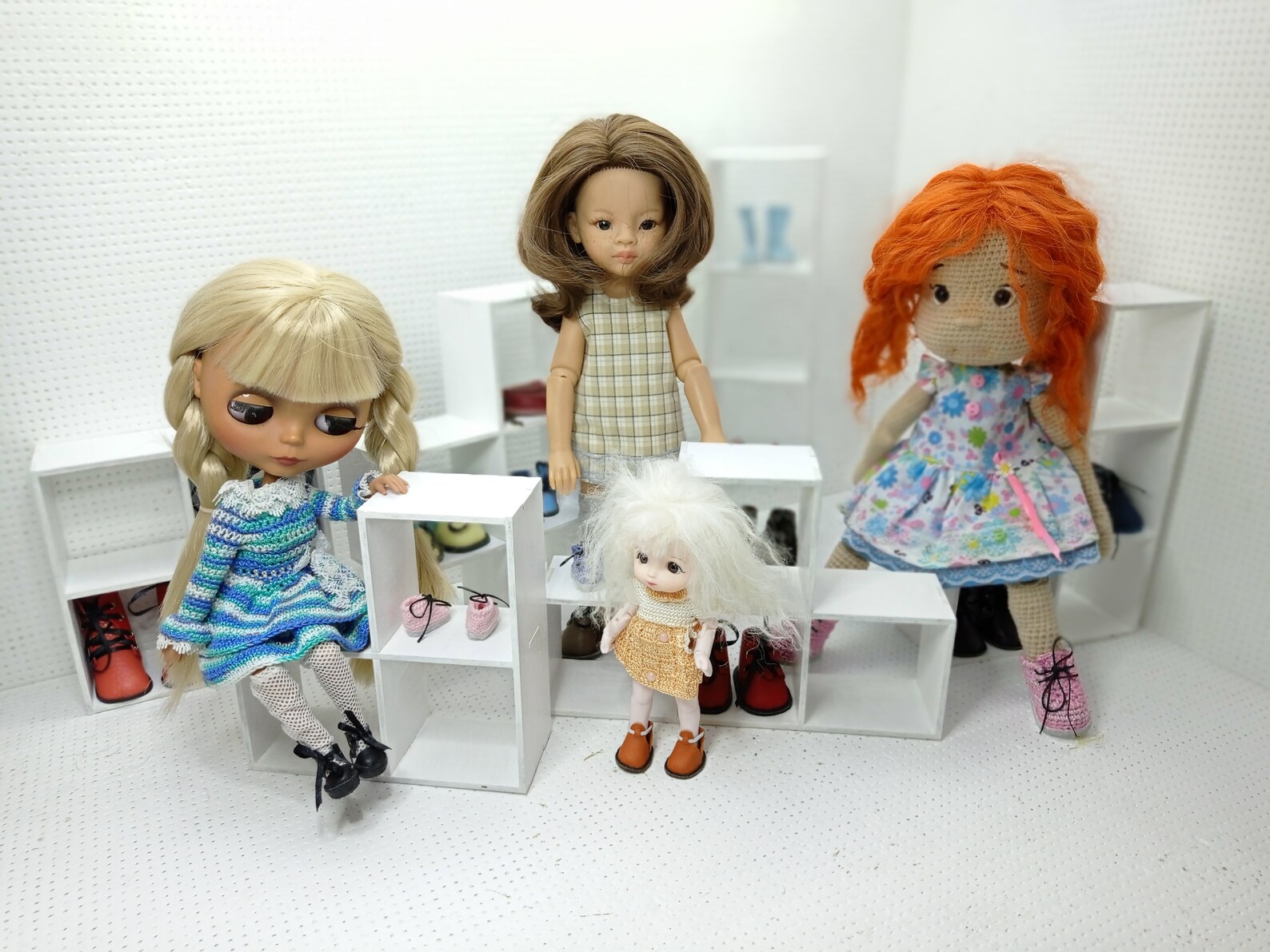 Set of 8 Racks DIY Shelf for Shoes and Clothes for Dolls Blythe ...