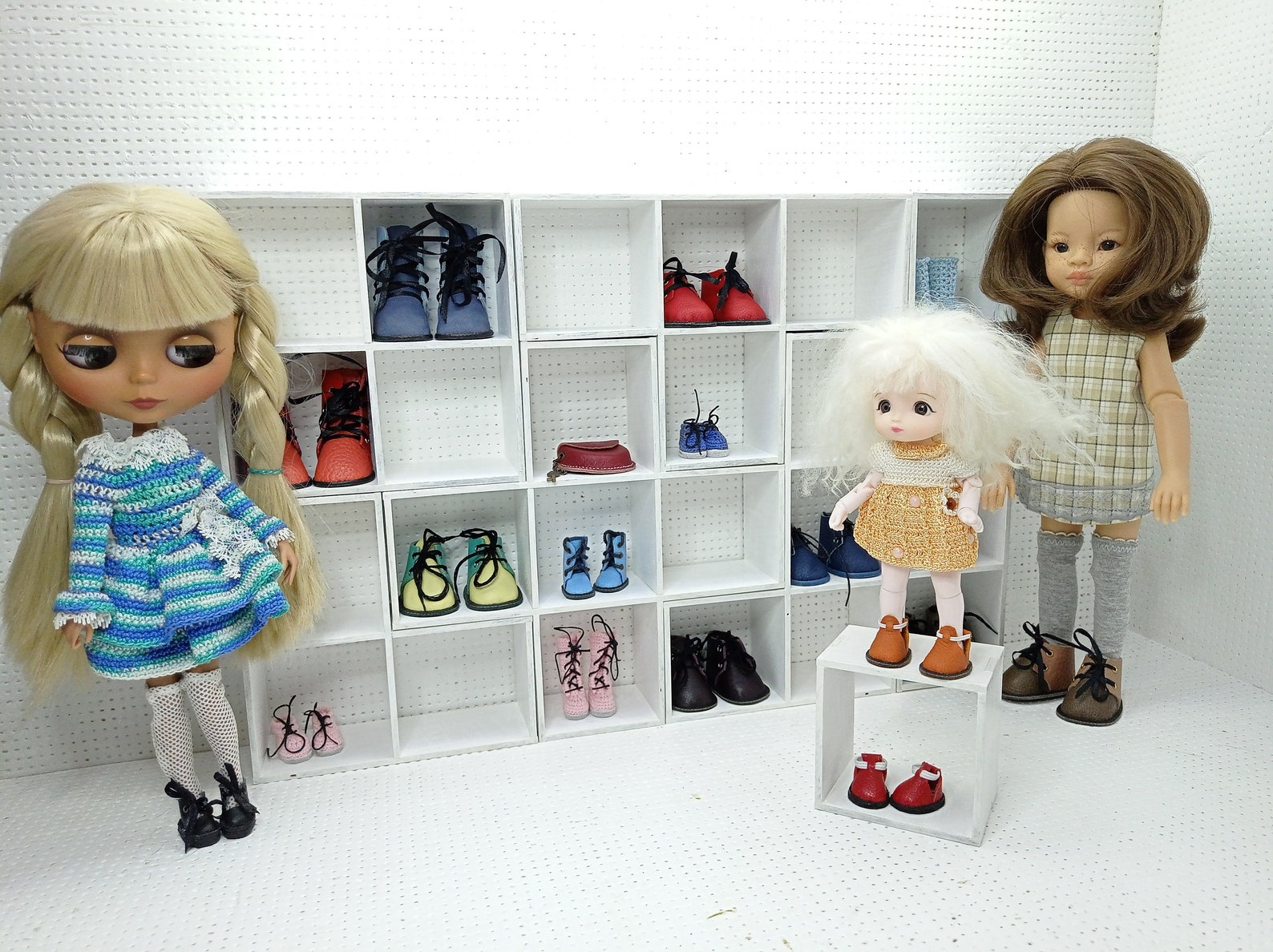 Set of 8 Racks DIY Shelf for Shoes and Clothes for Dolls Blythe ...