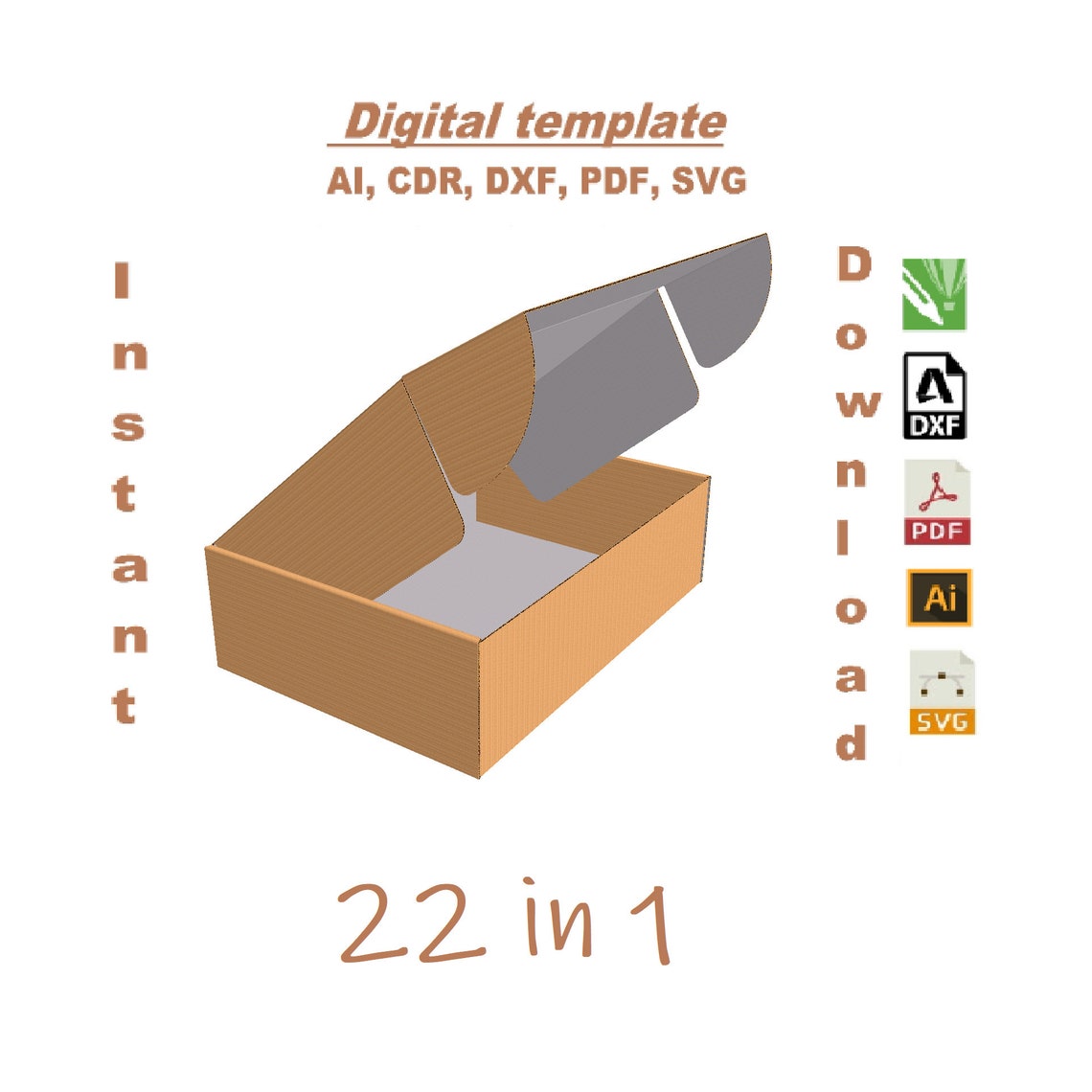 DIY Custom Box Template Cardboard Digital Download - Etsy