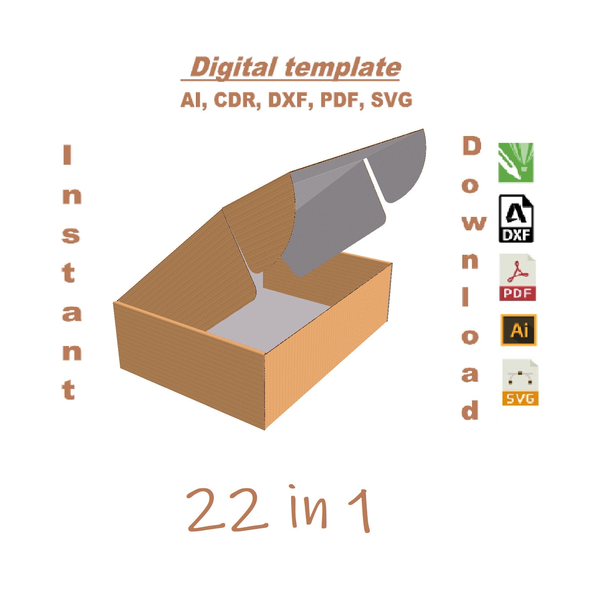 DIY Custom Box Template Cardboard Digital Download - Etsy