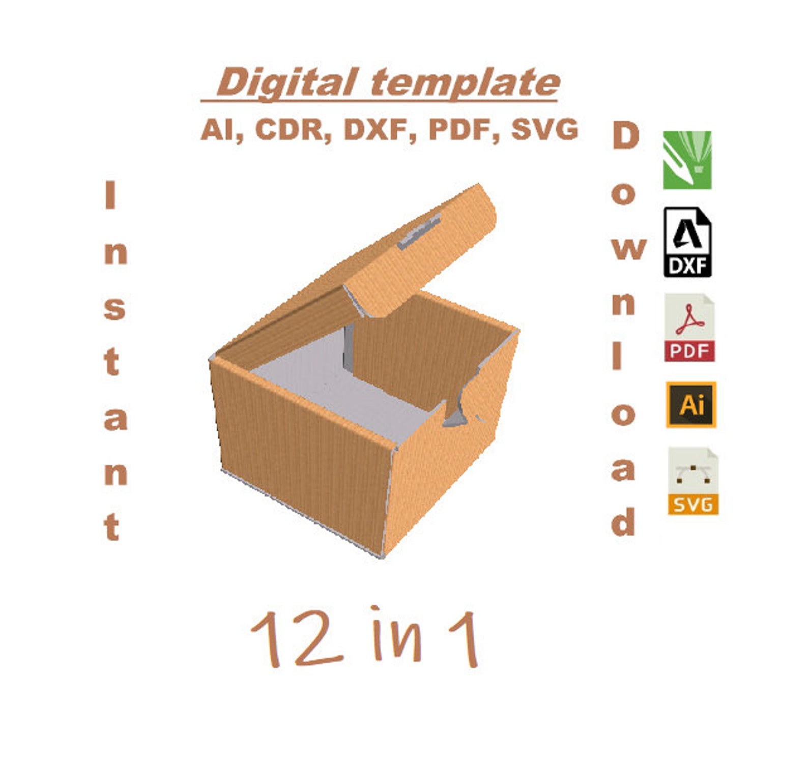 DIY Custom Box Template Cardboard Digital Download - Etsy