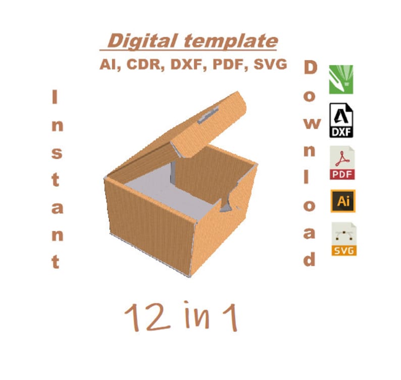 DIY Custom Box Template Cardboard Digital Download - Etsy