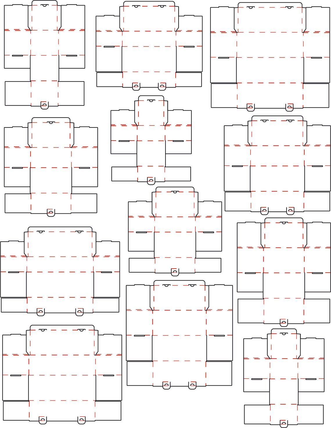 12 Templates Cardboard Box Universal Gift Box Digital Download - Etsy