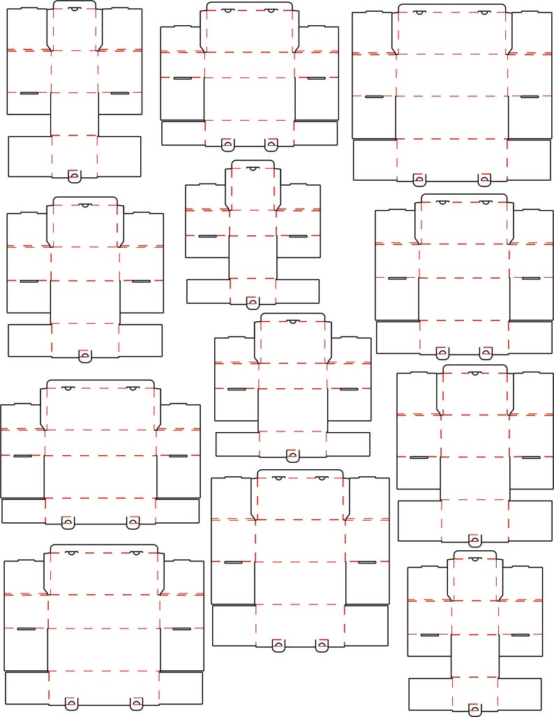 12 Templates Cardboard Box Universal Gift Box Digital Download - Etsy