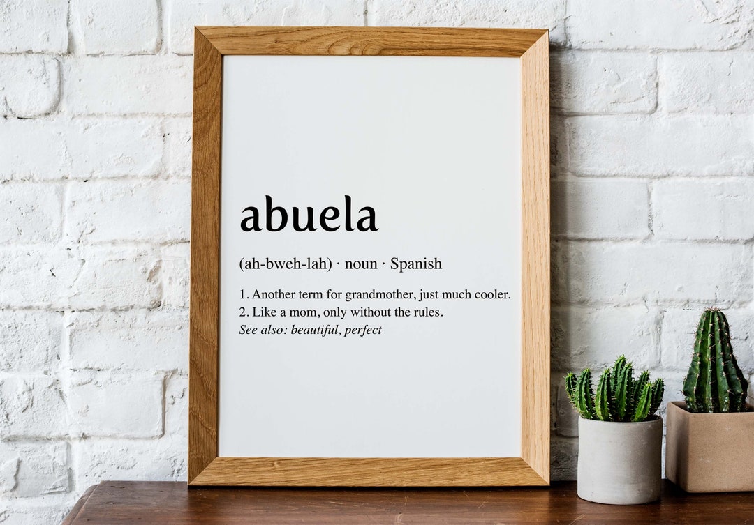 Abuela Grandmother Wall Art Spanish Home Decor Typography - Etsy