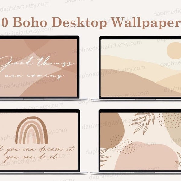 Boho Inspirational Desktop Wallpaper - Etsy